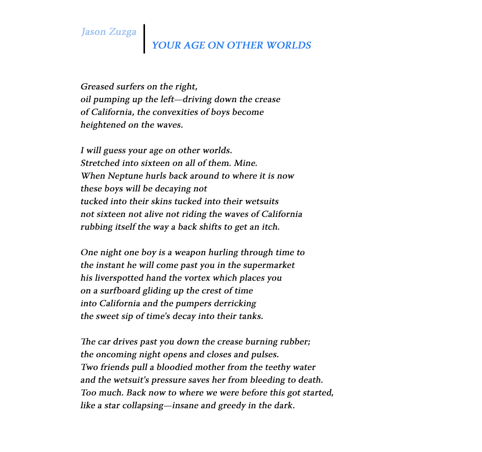 Sixth Finch - Summer 2015 - Jason Zuzga - YOUR AGE ON OTHER WORLDS