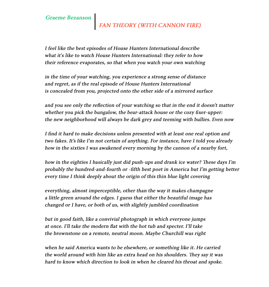 Sixth Finch - Winter 2015 - Graeme Bezanson - FAN THEORY (WITH CANNON FIRE)