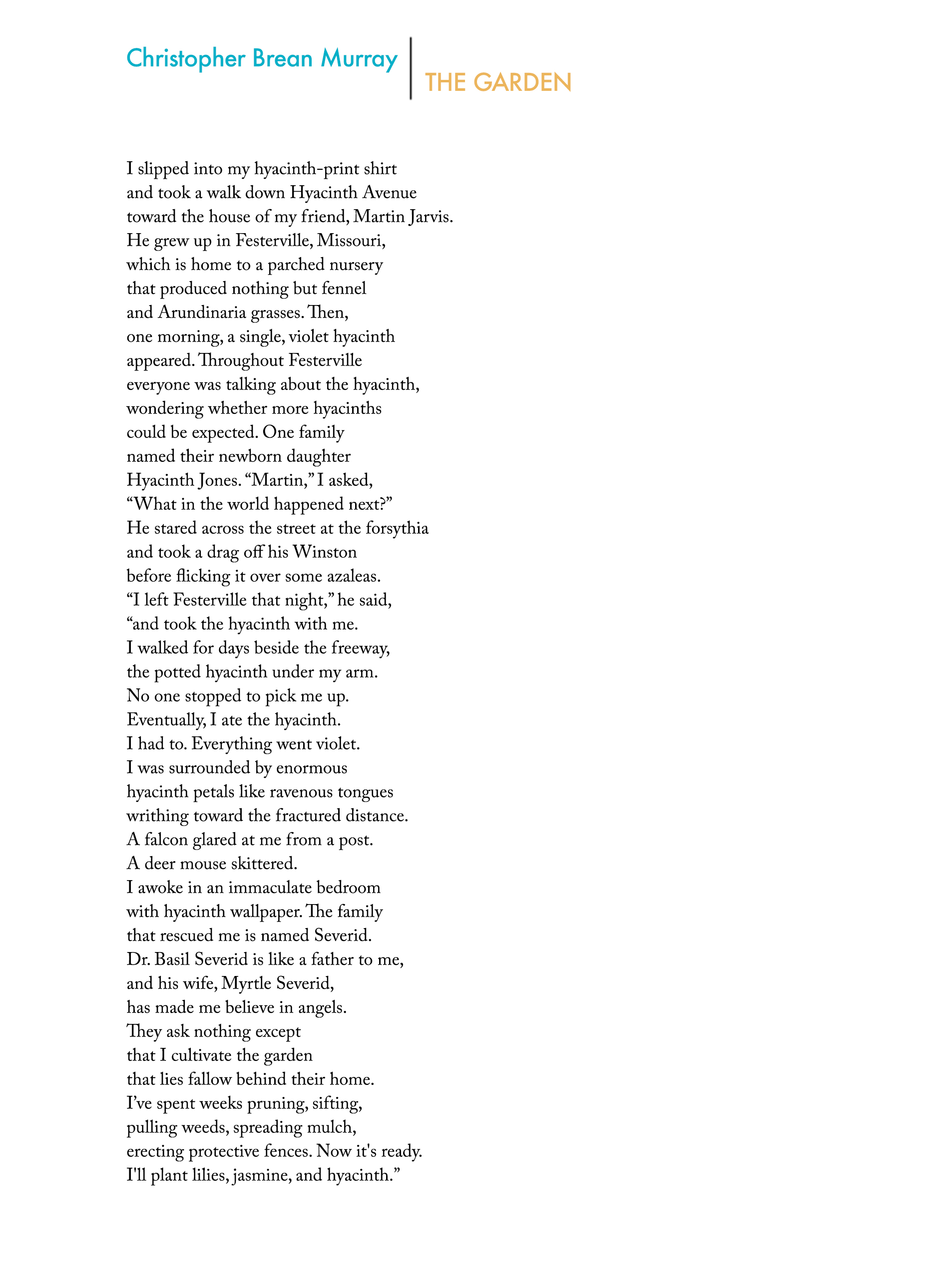 Sixth Finch Winter 2023 Christopher Brean Murray THE GARDEN